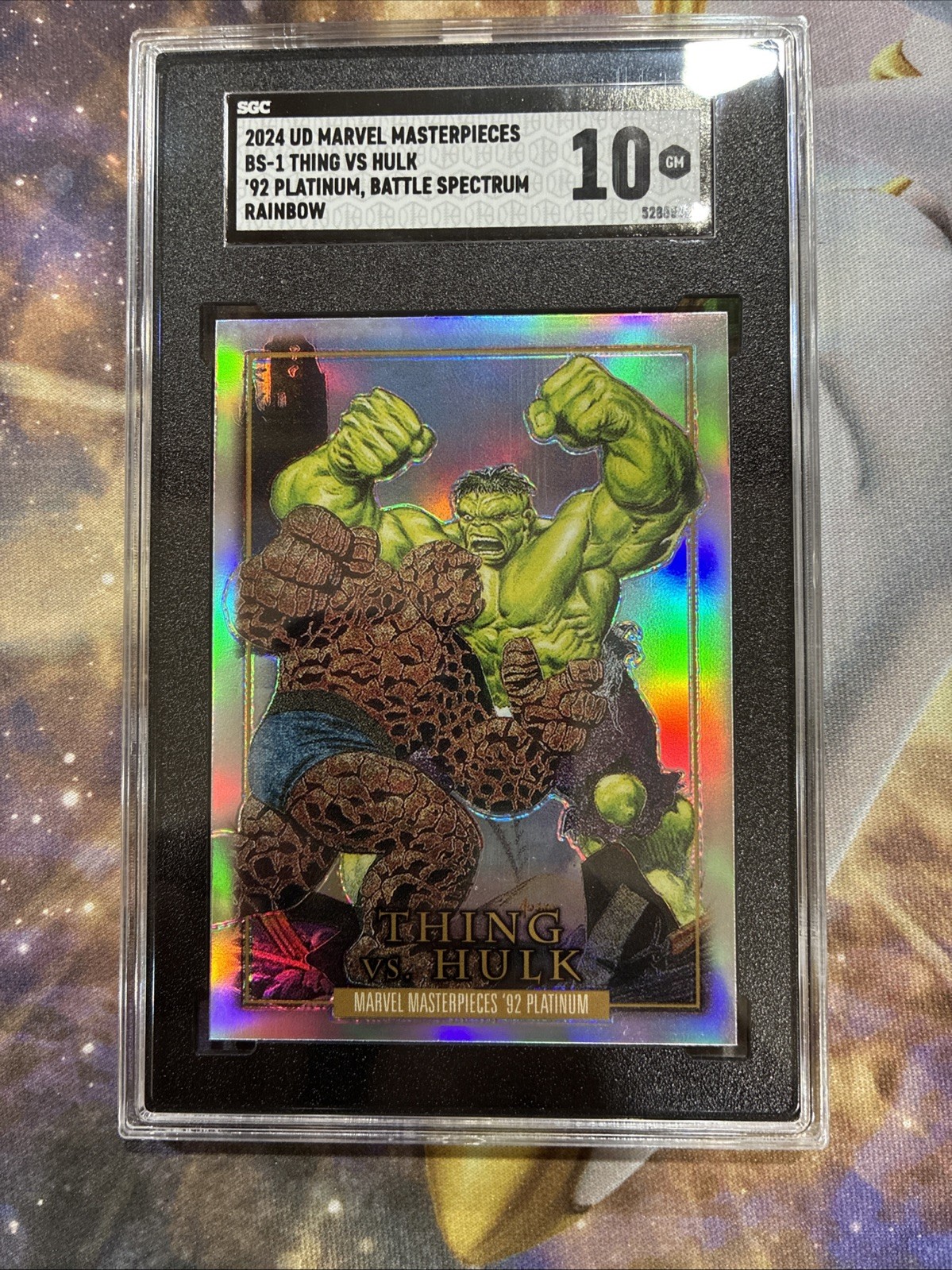 Thing vs Hulk Battle Spectrum Rainbow Marvel Masterpieces ’92 SGC 10 ...