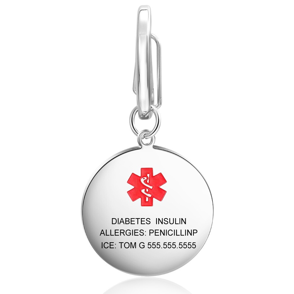 Personalized Medical Alert In Case of Emergency Keychain Stainless ...