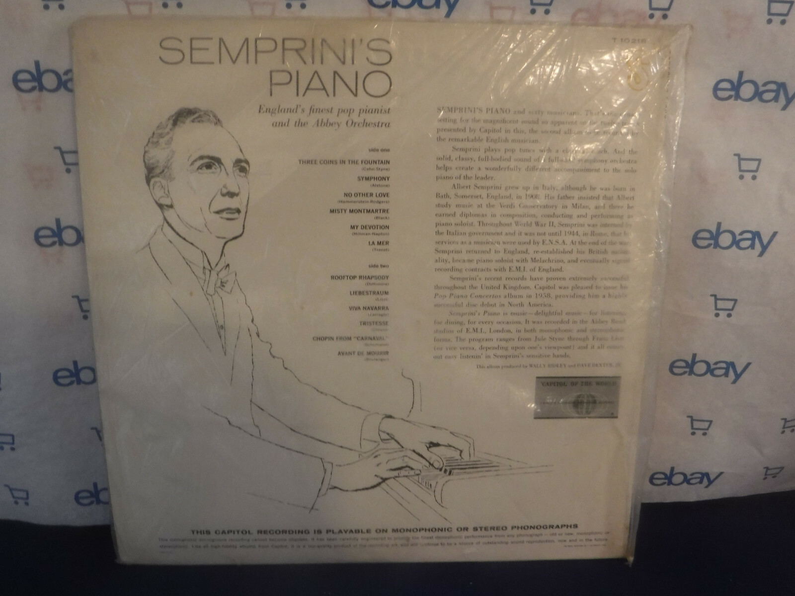 Alberto Semprini's Piano, Abbey Orchestra, Capitol T 10218, Sealed | eBay