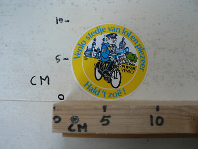 STICKER,DECAL VENLO STEDJE VAN LOL EN PLEZEER HALD 'T ZOE ! POLITIE ...