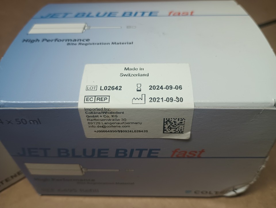 (2) Coltene C6495 Jet Blue Bite Registration Fast Set Cartridges 50 mL ...