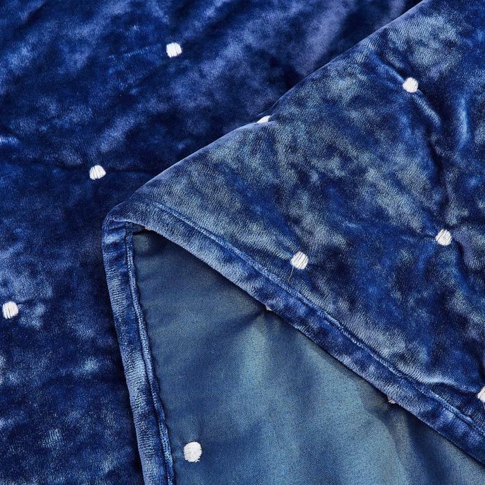Tache Luxury Soft Plush Velvet Royal Blue Diamond Tufted Coverlet ...