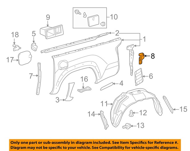 16 - 17 Toyota Tacoma Right RH Corner Trim Genuine OEM 62571-04020 for ...