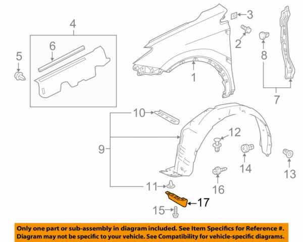 53895-42050 Toyota Shield, front fender splash, front rh 5389542050 ...