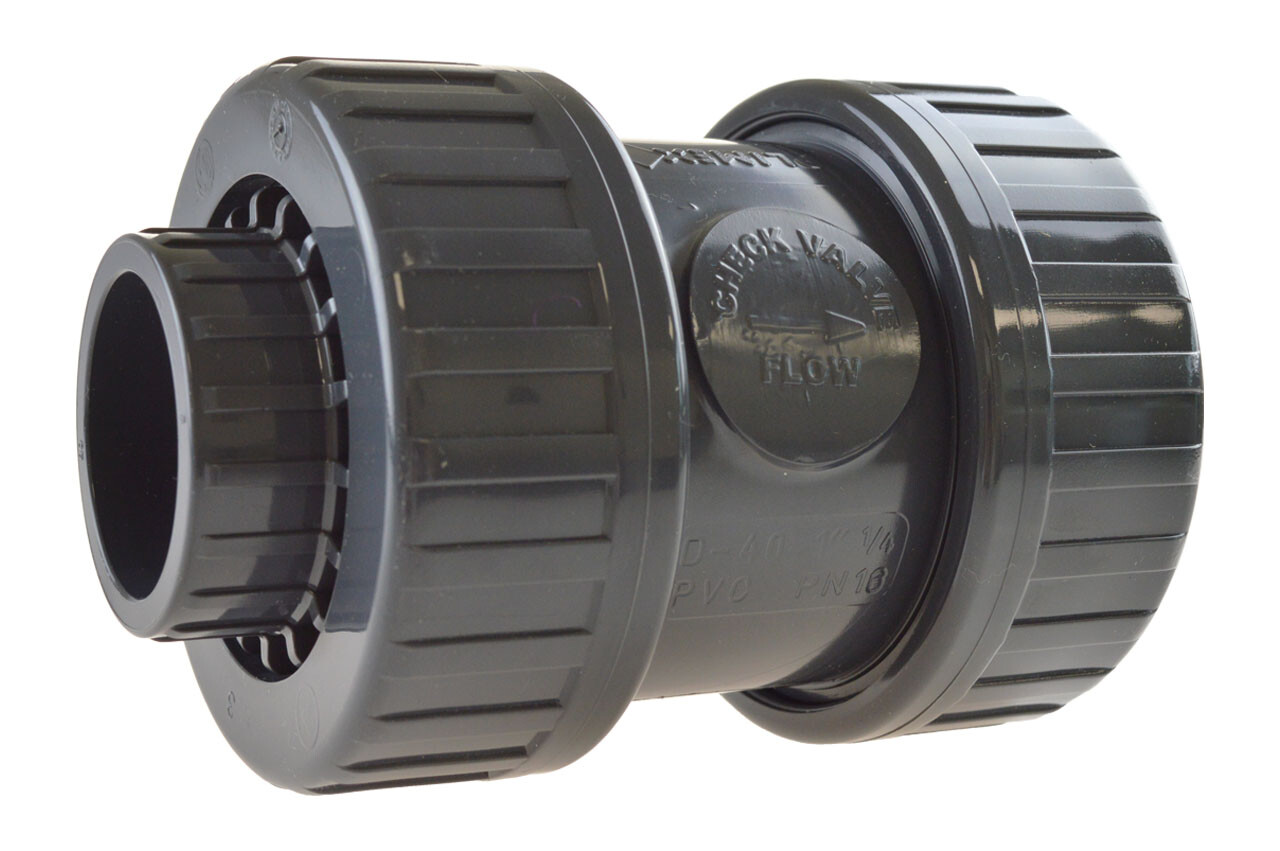 PVC Rückschlagventil federbelastet mit Klebemuffen Zwischenventil PVC-U ...