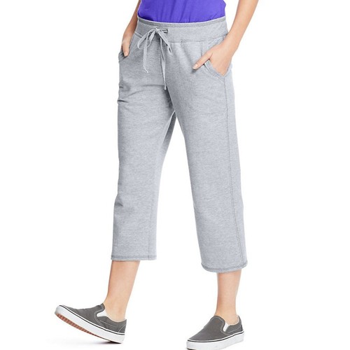 Hanes Women's French Terry Capri Pants With Pockets And Drawstring | eBay