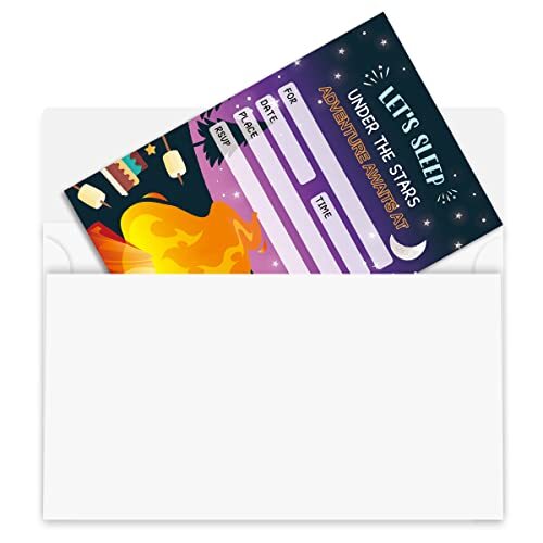 Camper Invitations with Envelopes - 20 Invites & 20 Envelopes - Camping ...