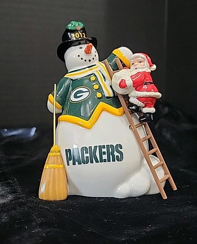 2012 Green Bay Packers Danbury Mint NFL Santa Snowman Christmas Holiday ...