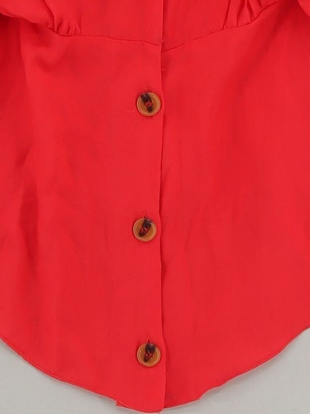 Topshop Women's Top UK 8 Red Polyester with Viscose, Cotton Basic | eBay UK