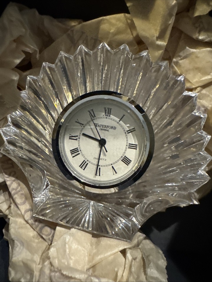 Waterford Crystal Sea Shell Small Clock With Original Box (Needs ...