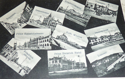 Gruss aus Tsingtau China 10-Bild AK Prinz Heinrich Hotel Lazarett ...