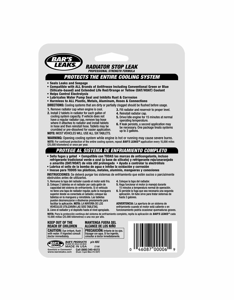 Bar's Leaks HDC Radiator Stop Leak Tablet - 60 Grams for sale online | eBay