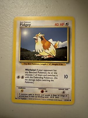 Pidgey 57/102 Base Set WOTC Unlimited Pokémon Card LP | eBay