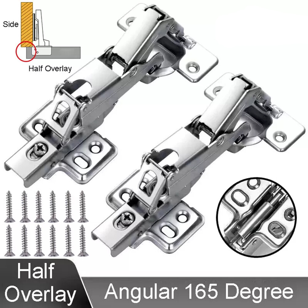 2~8PC 165 Degree Hidden Hinges Frameless Cabinet Hinges Large Angle ...