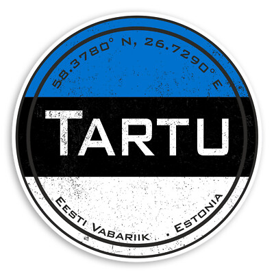 2 x 10cm Tartu Estonia Vinyl Stickers - Flag Travel Sticker Luggage ...