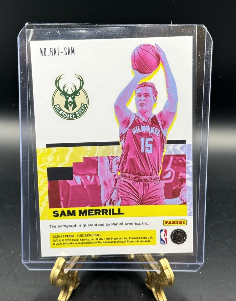 2020-21 Panini Flux Milwrukee Bucks Sam Merrill Rookie Autographs ...