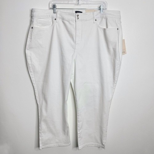 NWT NYDJ Capris with Double Snap Side Slits Jean Optic White Size 22W ...