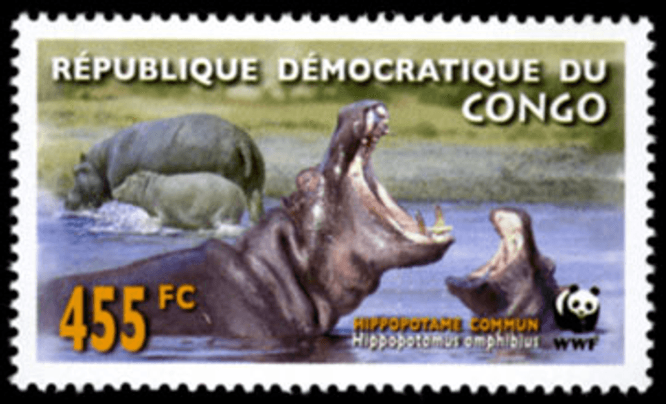 Democratic Republic Of The Congo 2006 Imperf. WWF, Hippo Series N° 1901 ...