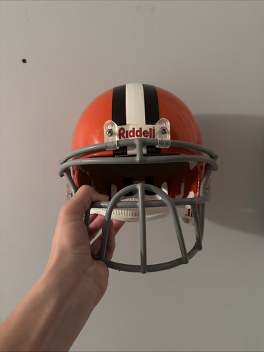 Riddell Full Size Browns Football Helmet. Black/Orange. Missing Inside ...