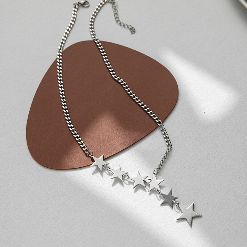 Star Charm Necklace Unisex Neckwear Light Luxury Unique Design Pendant ...