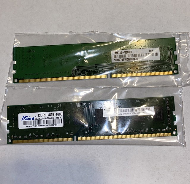 ASint 4gb Pc3-12800 Ddr3 Desktop RAM Sla302g08-ggnhc Tested for sale ...