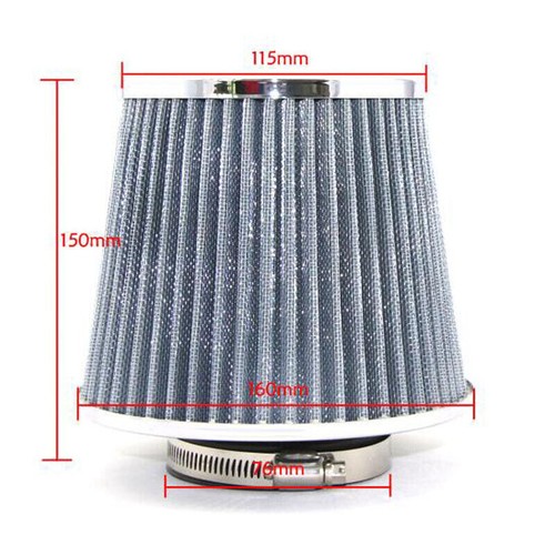 Car Auto Air Intake Filter High Flow Round Cone Cold Cleaner Universal ...