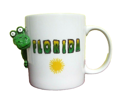 Florida Green Alligator Coffee Cup 3D Crocodile Souvenir Tourist 8 ...