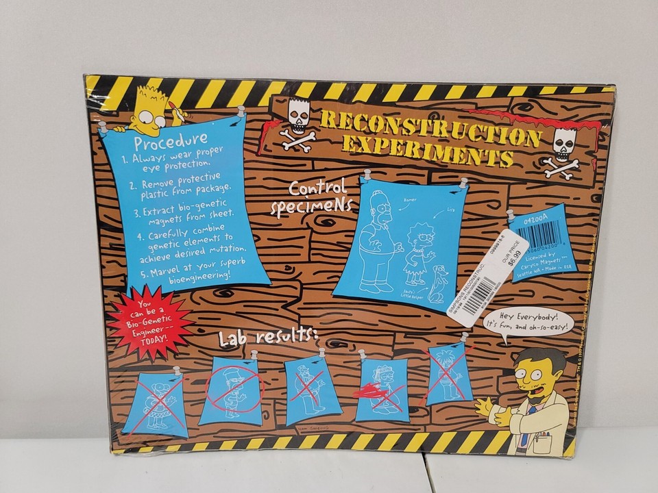 RARE SEALED The Simpsons Bio-Genetic Reconstruction Kits Magnets 1997 ...