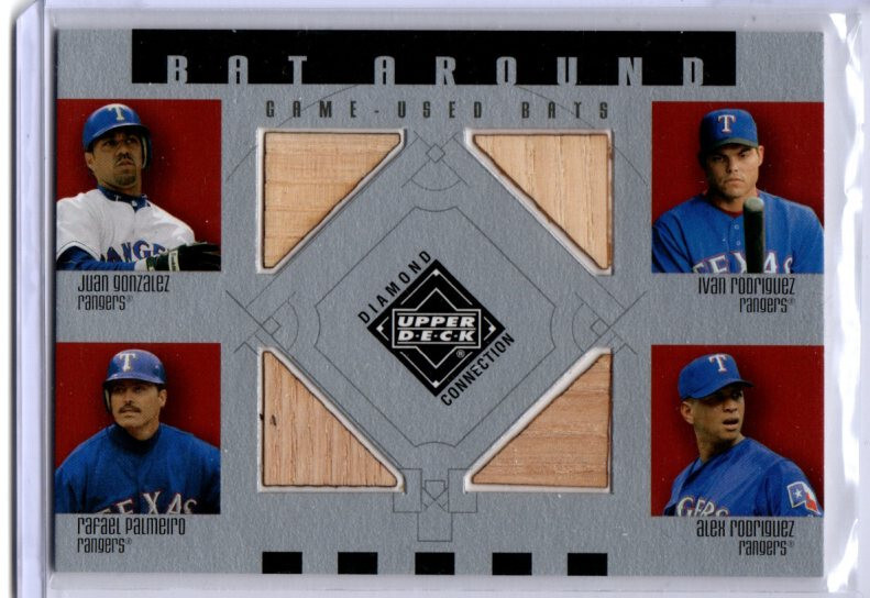 2002 UD Diamond Connection Baseball Gonzalez Palmeiro Rodriguez QUAD ...