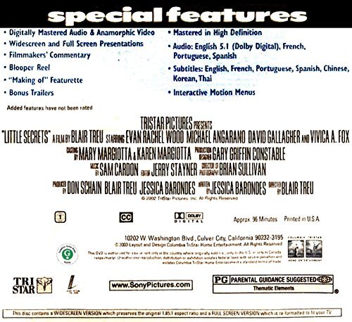 Little Secrets (DVD, 2003, includes music CD while supplies last) for ...