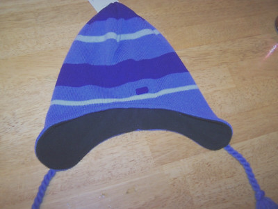 New CHAMPION C9 girls Peruvian winter flap hat Purple Blue Braid Fleece ...