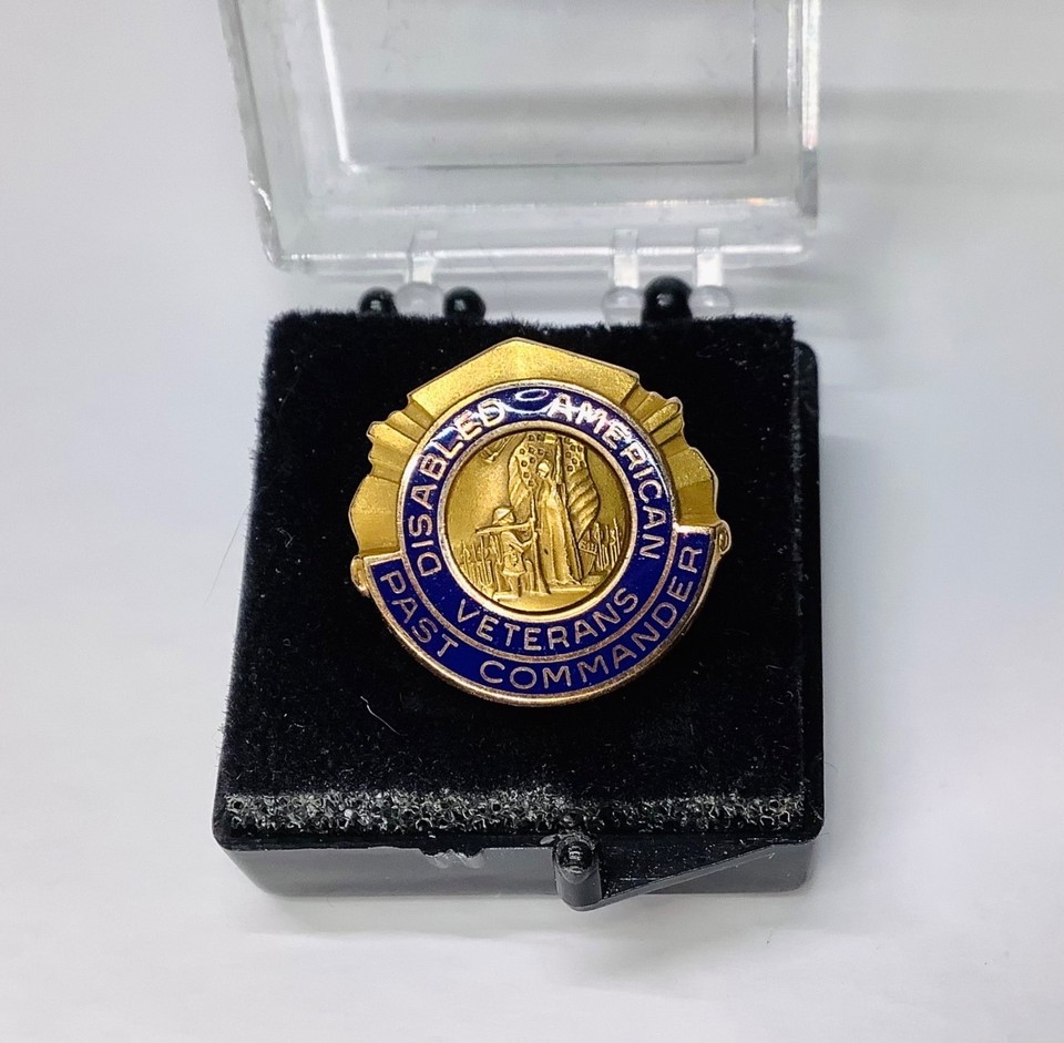 Disabled American Veterans Past Commander Lapel Pin Medal 10K Gold ...