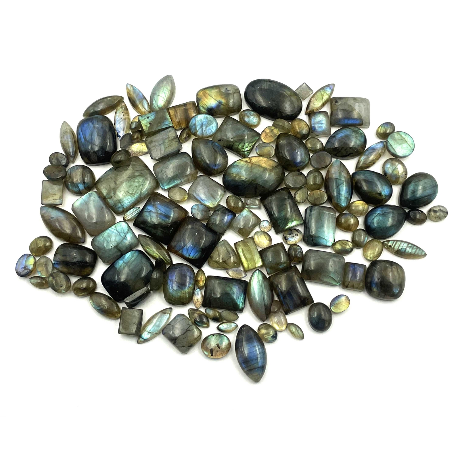 Natural Labradorite Mix Shape Cabochon Gemstone Lot 26 Pcs 5x7-16x25 MM ...