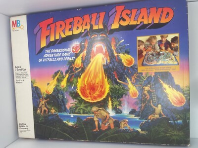 Vintage Fireball Island Board Game 1986 Box Board Cards & Bridge Milton ...