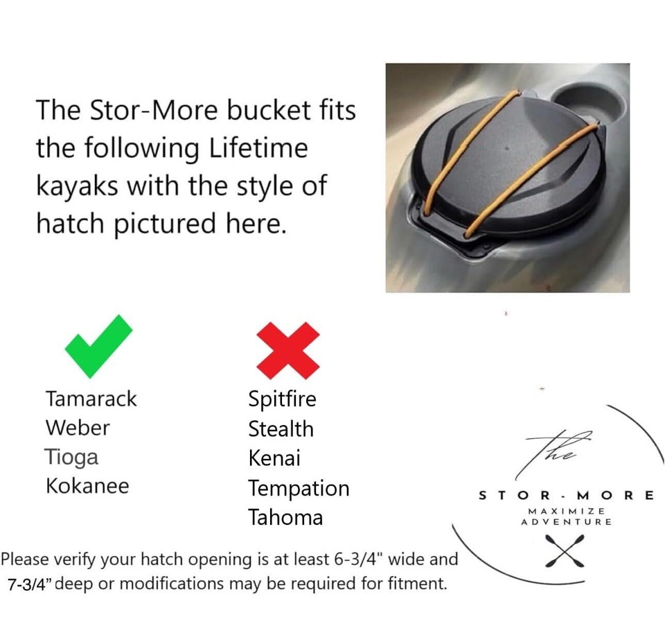 Lifetime Kayak Hatch Bucket Container for Tamarack Angler Weber Tioga ...