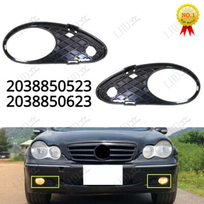 1 Pair Front Bumper Fog Light Grille Cover Bezel For Mercedes Benz C230 ...