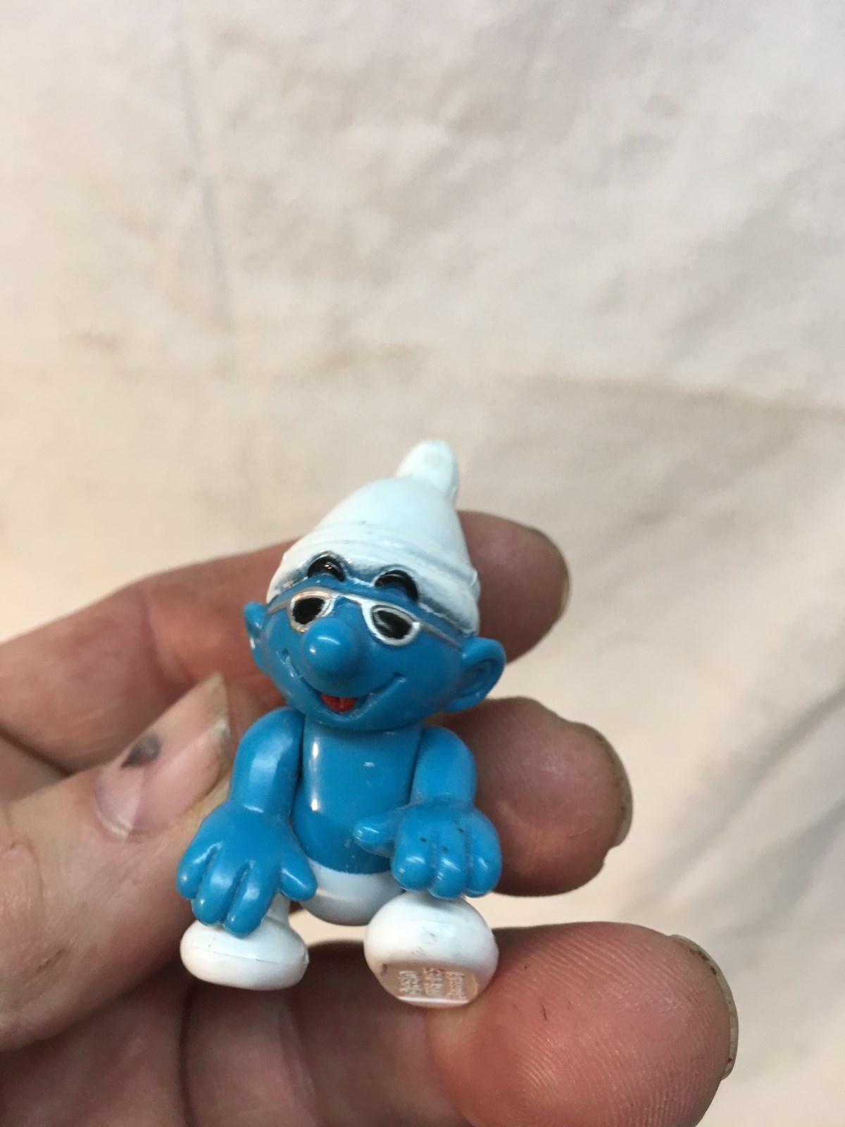 Vintage Minuiature Smurf Toy 1990s Smurf Baby Smurf with movable arms ...