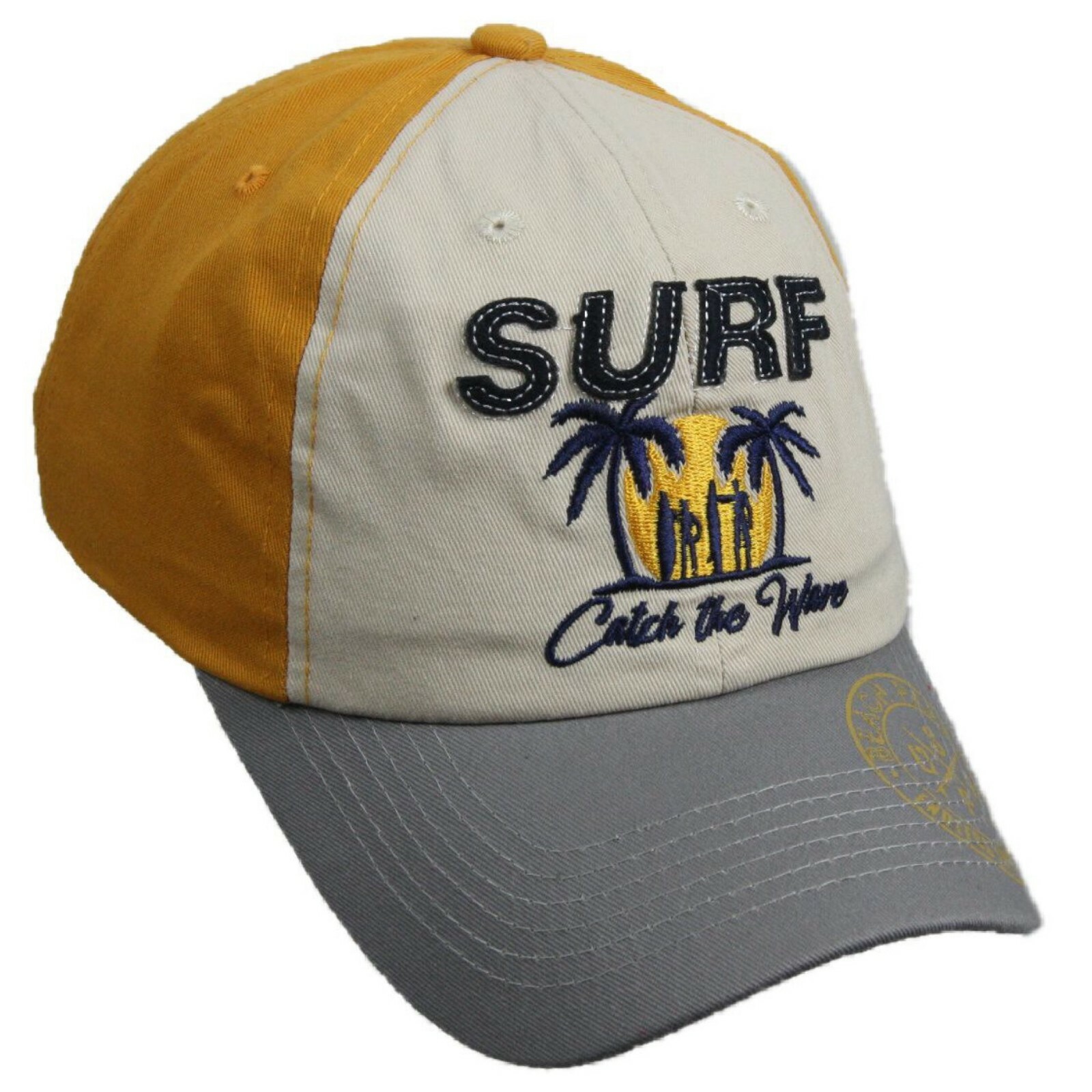 Baseball Cap SURF Sun Dad Hat Cotton Beach Catch The Wave Adjustable ...