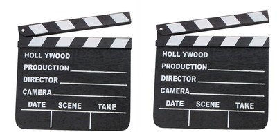 2 HOLLYWOOD CLAPBOARD CLAPPER CLAP BOARDS MOVIE SIGN DIRECTOR'S PROP ...