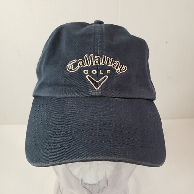 Callaway Golf Blue Strapback Baseball Hat Cap Spellout Logo Adjustable ...