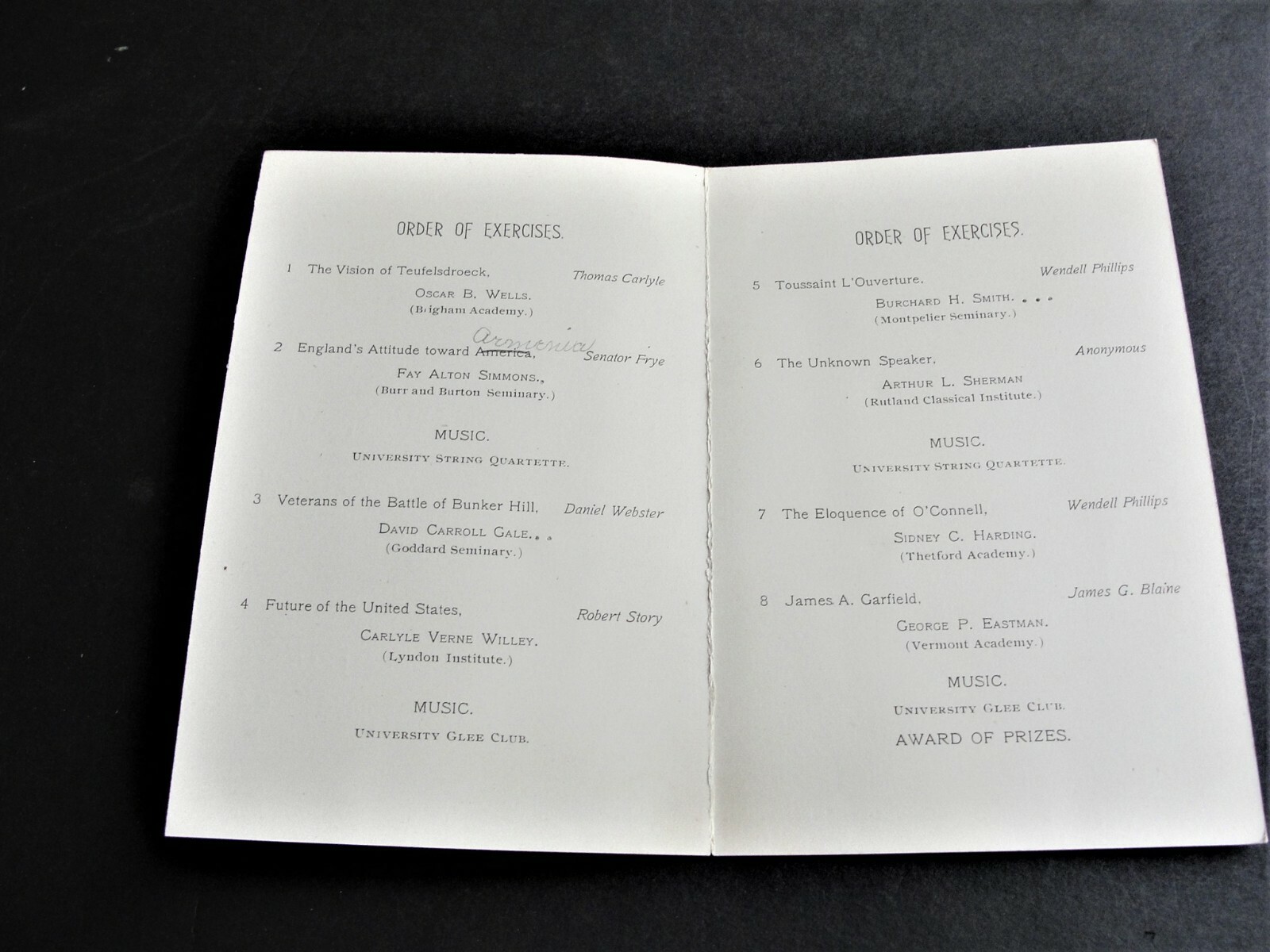 Antique Program -1896-Interscholastic Prize Speaking- University of ...