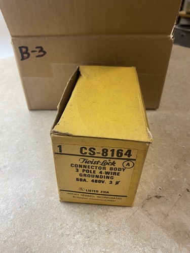 Hubbell CS8164C/CS8165C Locking Connector, 50 amp, 480V, 3 Pole | eBay