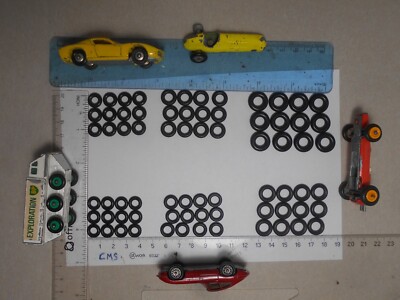 72 Replacement Tyres Lot Restore Matchbox Lesney Regular Wheels spare ...