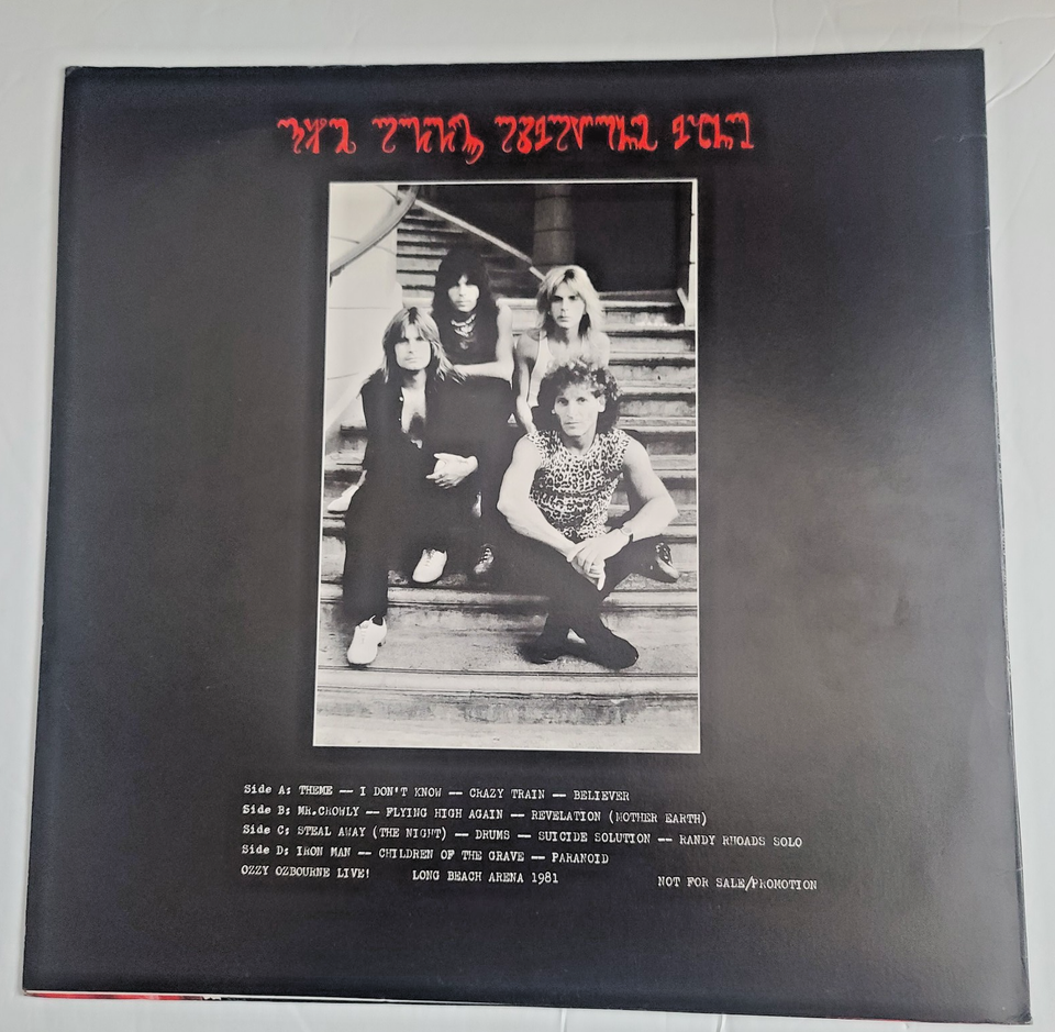 Rare vintage OZZY OSBOURNE 2LP Long Beach Arena 1981 w/Randy Rhoads ...