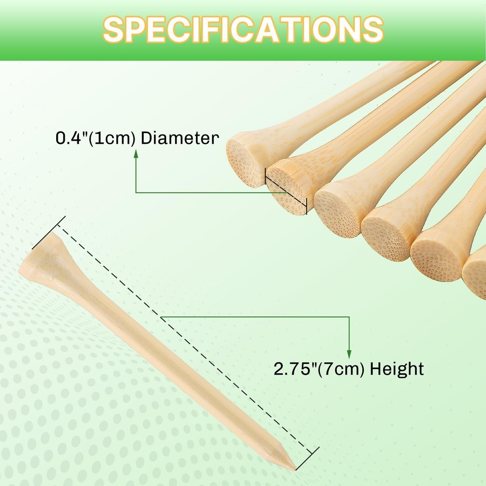 Bamboo Golf Tees 1000/500/250 PCS 2-3/4 & 3-1/4 inch Length | Bamboo ...