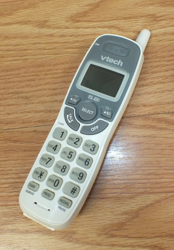 VTech 5.8GHz (CS5211) White 1-Line Cordless Energy Star Handset Phone w ...