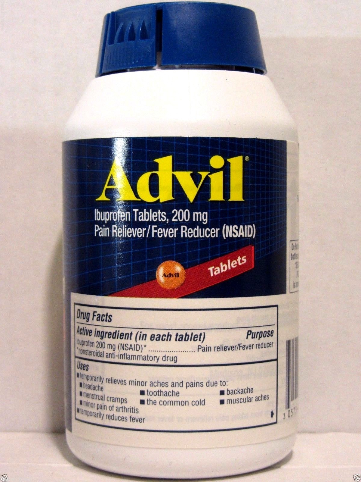Advil Ibuprofen Tablets 200 mg, 360 Coated Tablets *Pain Reliever/Fever ...