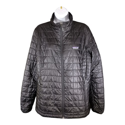 Patagonia Jacket L Womens Black Nano Puff Primaloft Puffer Polyester ...