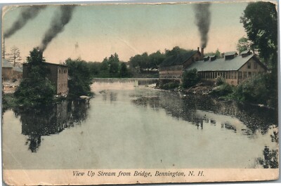 BENNINGTON NH VIEW UP STREAM FROM BRIDGE ANTIQUE POSTCARD | eBay