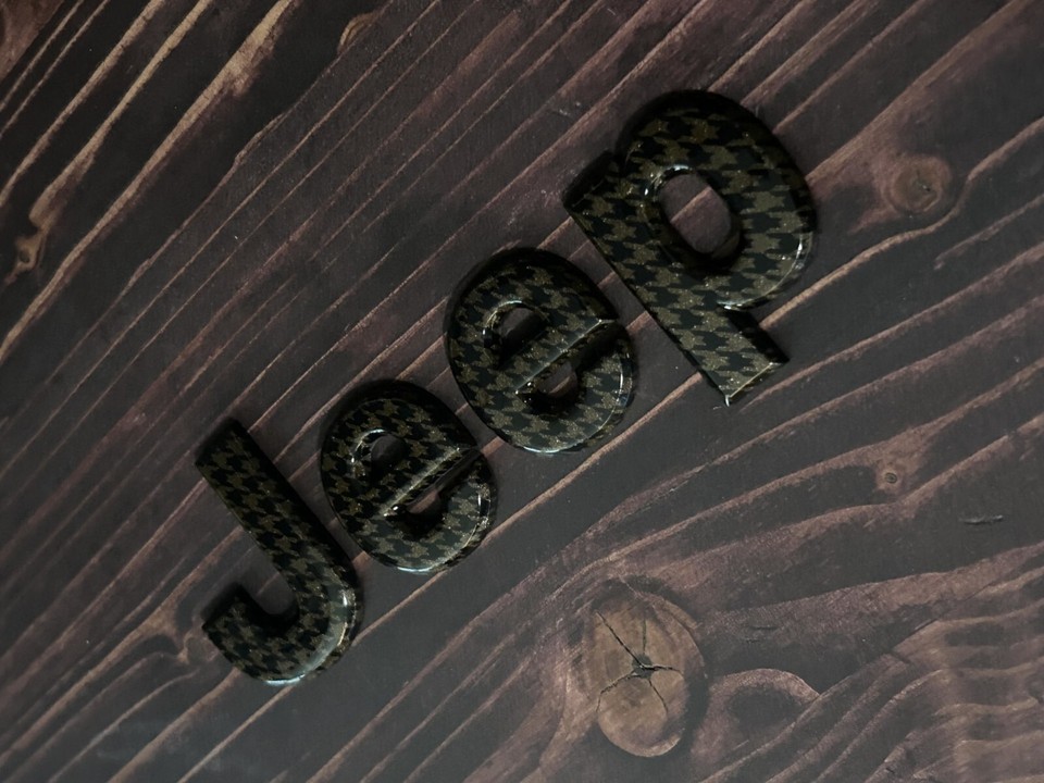 Jeep JK Wrangler Dark Brown Houndstooth Pattern Emblem Front Hood Logo ...